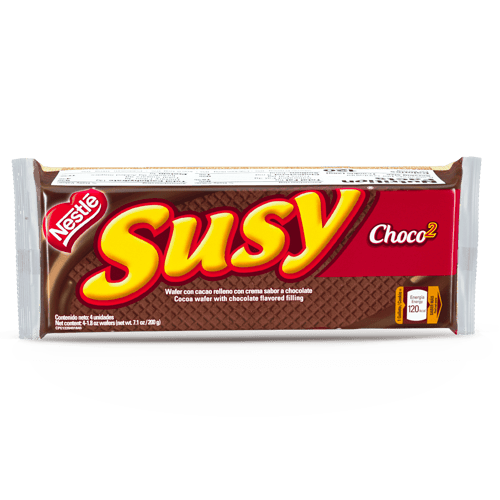 SUSY® Choco2 Wafer con Cacao Relleno con Crema Sabor a Chocolate 200 g